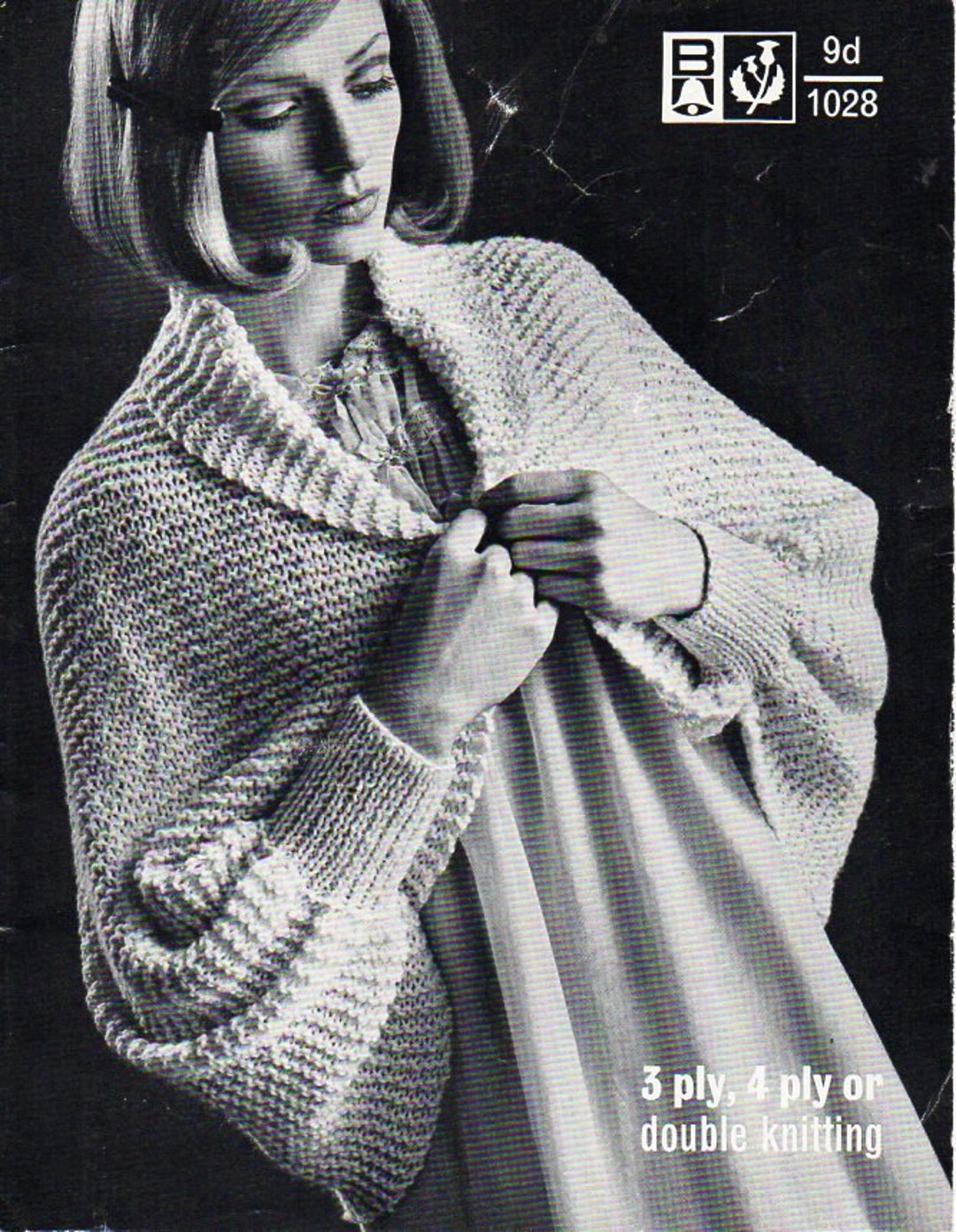 Womens All in One Bedjacket Womens Knitting Pattern PDF Download Shawl ...