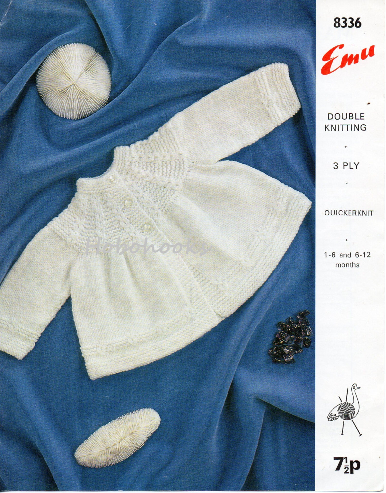 Baby Knitting Pattern Baby Matinee Coat , Baby Matinee Jacket ,1- 6 / 6 ...