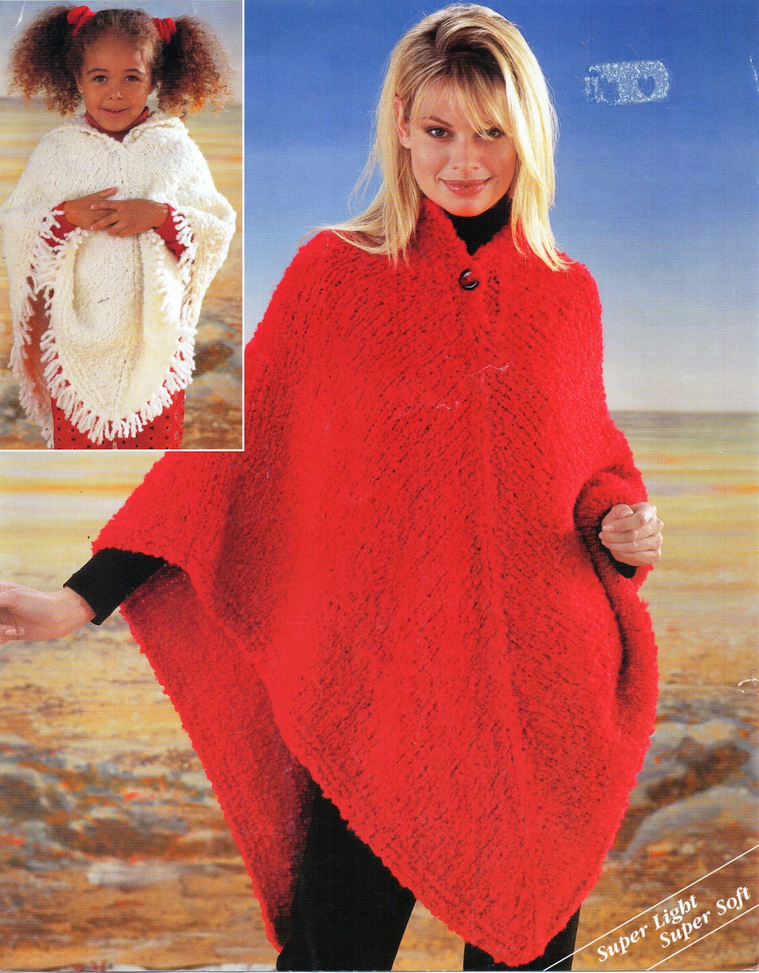 Womens Poncho Knitting Pattern Pdf Girls Poncho Poncho With Hood 24-42 ...