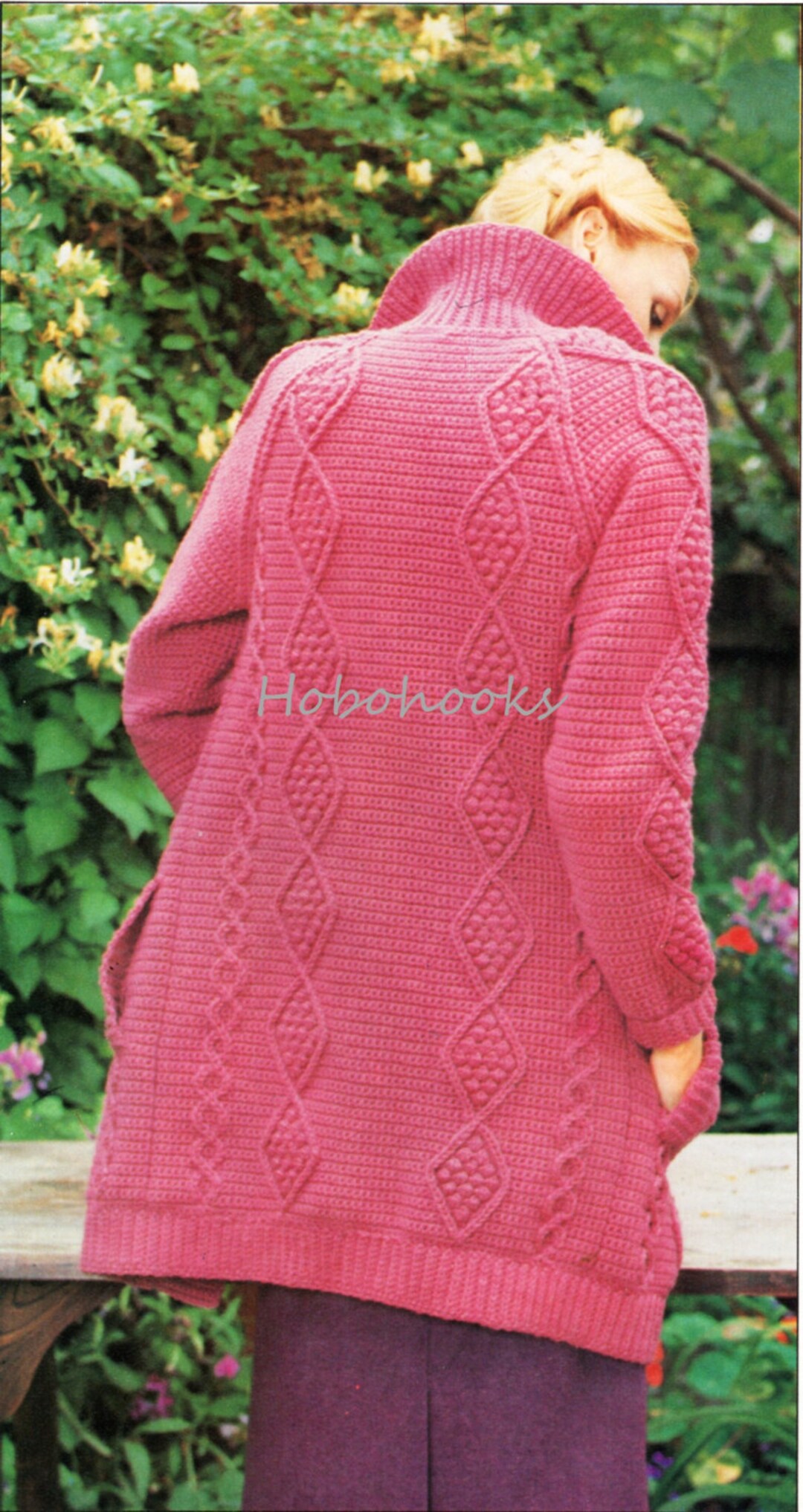 Womens CROCHET Pattern Ladies Aran Style Cardigan Aran Jacket Crochet ...