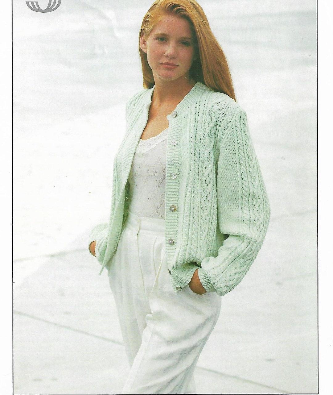 Womens Cable Cardigan Knitting Pattern Pdf Ladies Cotton Jacket 30-44 ...