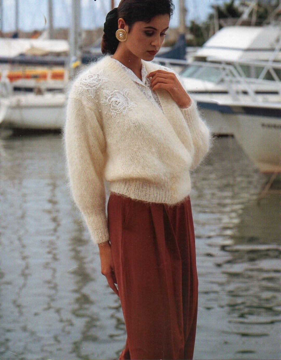 Womens Mohair Cardigan Knitting Pattern Pdf Ladies Long V Neck Mohair ...