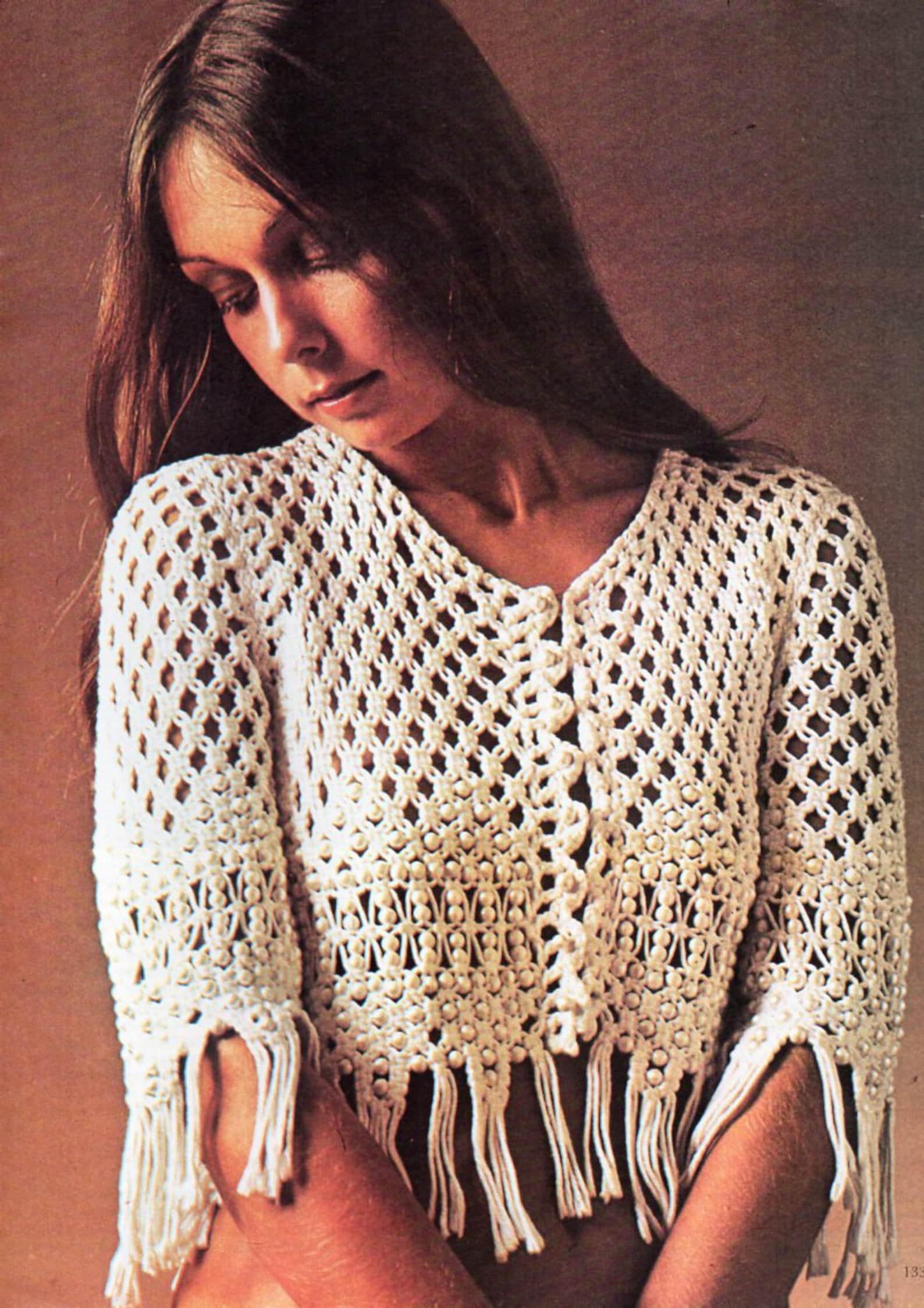 Vintage Macrame Pattern Pdf Womens Macrame Jacket Retro Boho - Etsy