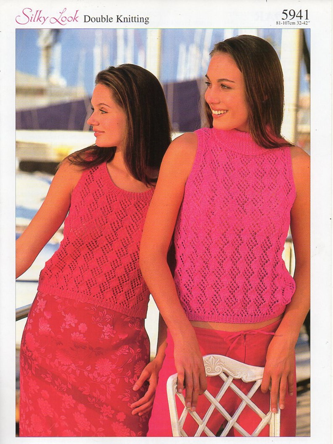 Womens Lacy Top KNITTING PATTERN Pdf Ladies Scoop or Polo Neck Top 32 ...