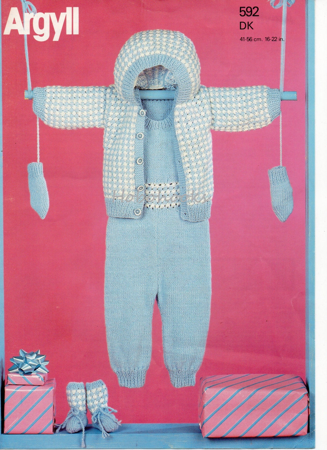 Vintage Baby Knitting Pattern Pdf Baby All in One Hooded Jacket Mitts ...