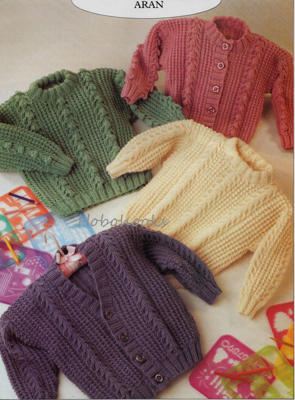 Baby Knitting Pattern Childs Knitting Pattern Aran Jumper Aran Sweater ...