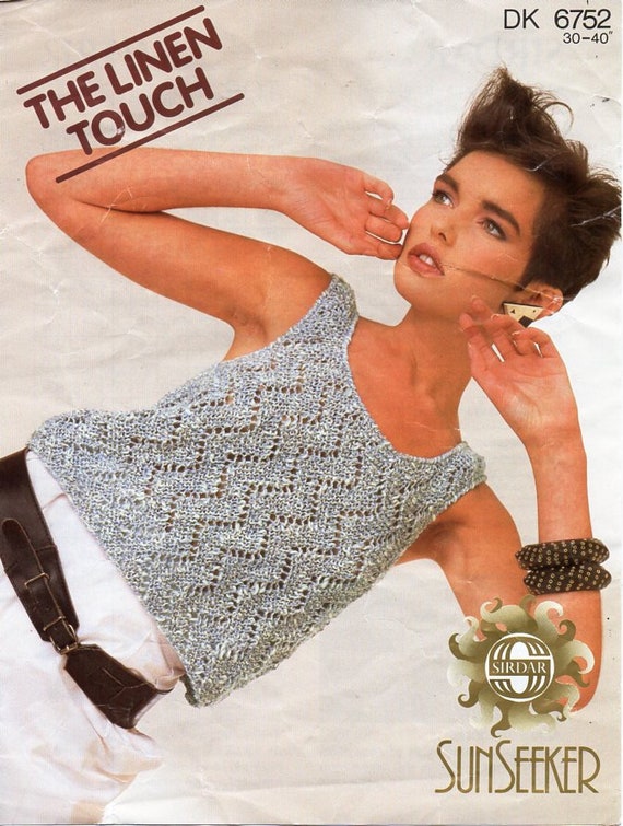 Womens Cotton Top Knitting Pattern Pdf Ladies Sleeveless Top - Etsy UK