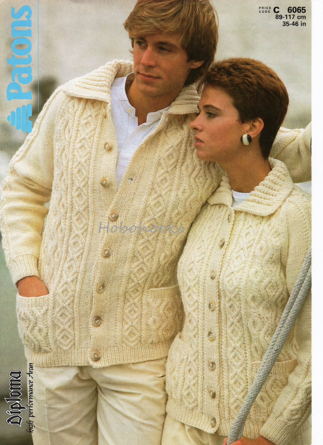Womens Aran Cardigan Knitting Pattern Mens Aran Cardigan Collar Pockets ...