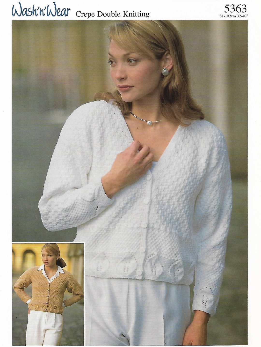 Womens Cardigan Knitting Pattern Pdf Ladies V Neck Jacket 32-40" DK ...