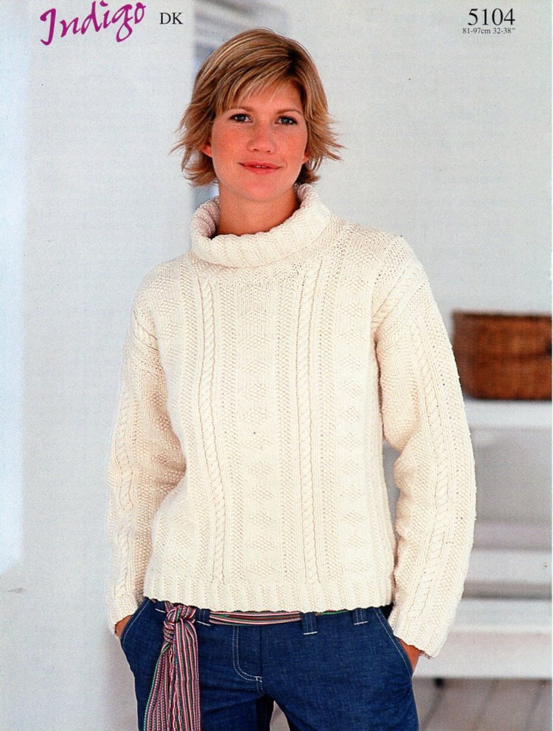 Womens Sweater Knitting Pattern Pdf Ladies Polo Neck Roll Neck Textured ...
