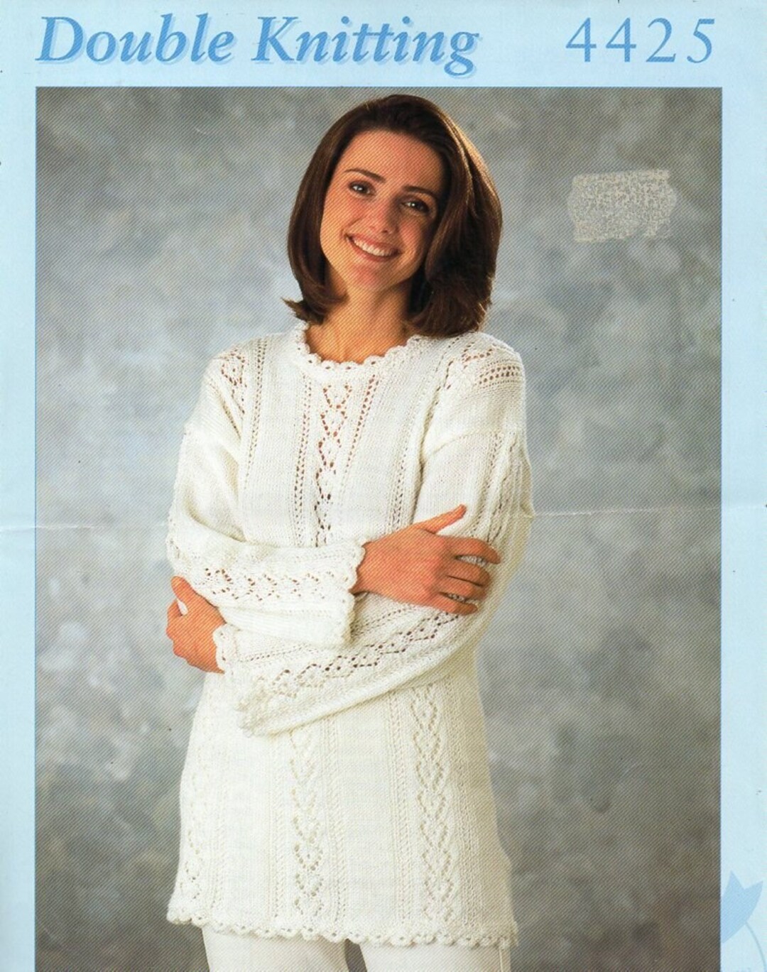 Womens Lacy Tunic Sweater KNITTING PATTERN Pdf Ladies Long Jumper 30-42 ...