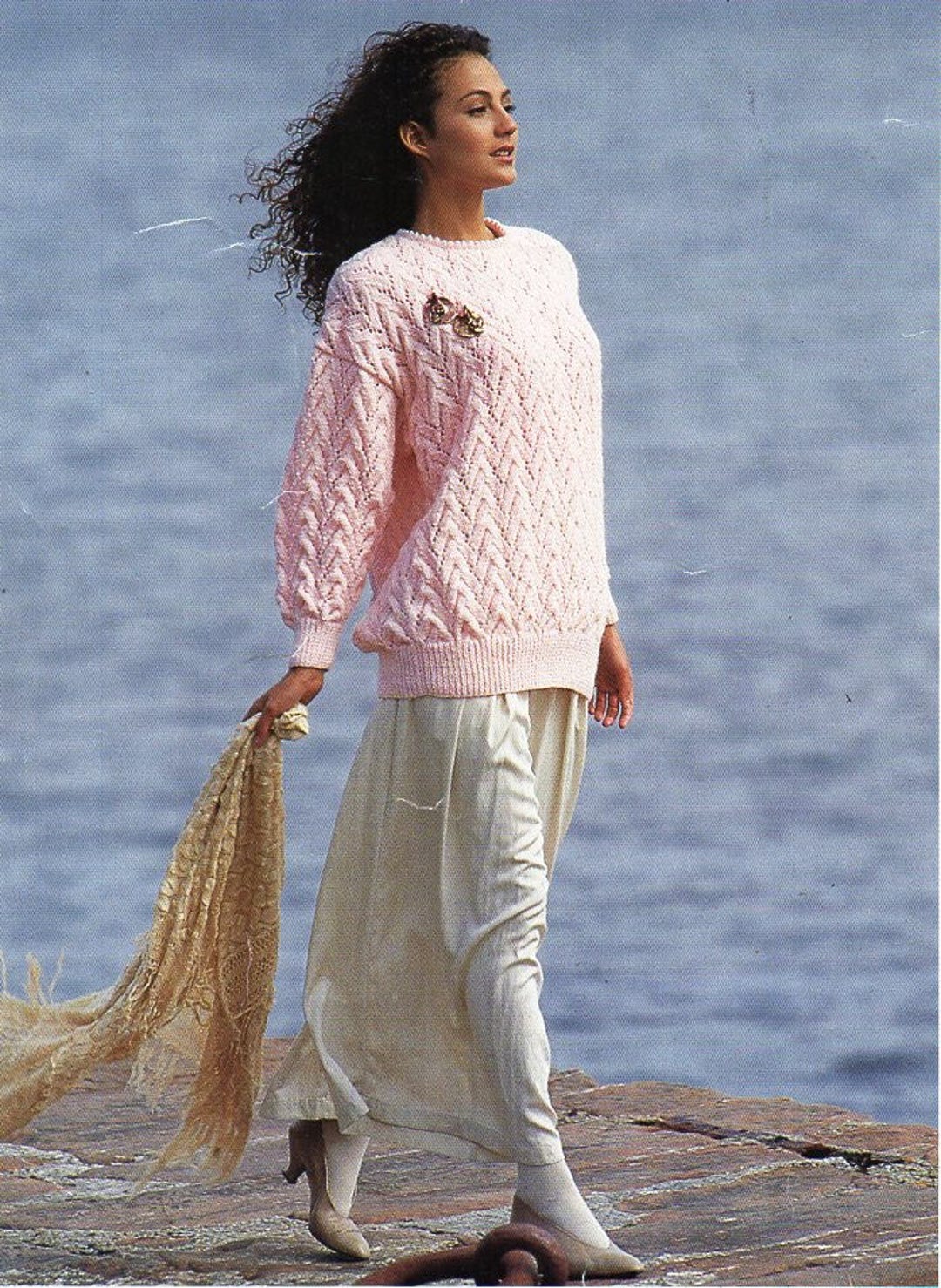 Womens Sweater Knitting Pattern Pdf Ladies Long Lacy Loose Fit Jumper ...