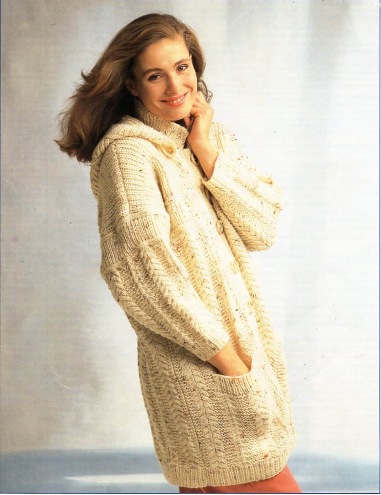 Womens KNITTING PATTERN Pdf Womens Hooded Coat Ladies Jacket - Etsy Canada