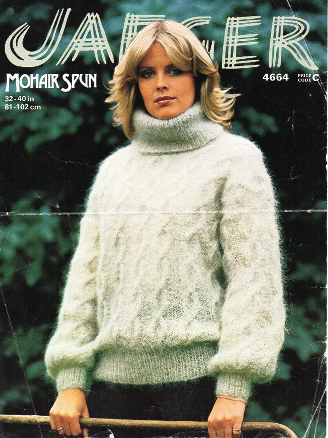 Ladies Mohair Sweater Knitting Pattern Pdf Womens Polo Neck Jumper Roll ...