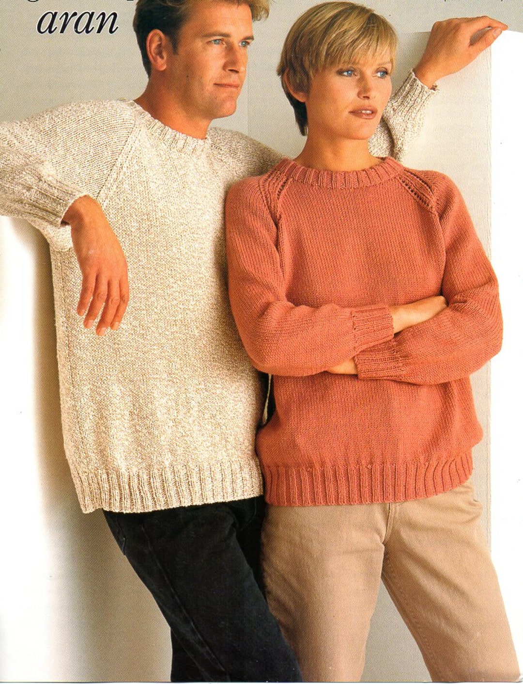 Womens / Mens Classic Sweaters Knitting Pattern Pdf Download Round Neck ...
