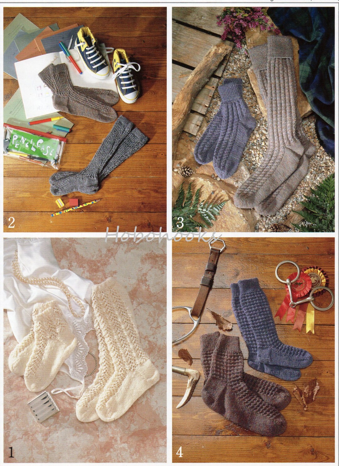 Womens Mens Childrens Socks Knitting Pattern Pdf Ankle Socks Knee Socks ...