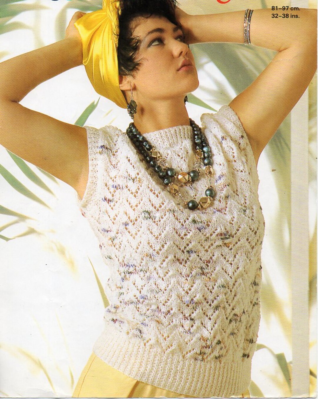 Womens Lacy Top Knitting Pattern Pdf Ladies Boat Neck Sleeveless Top 32 ...