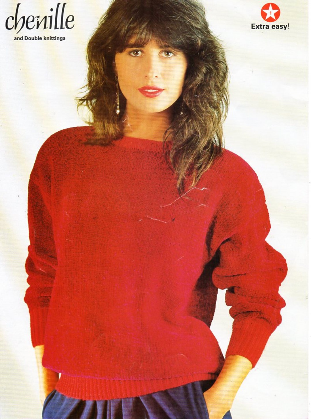 Womens Chenille Sweater Knitting Pattern PDF Download Ladies Velvet ...