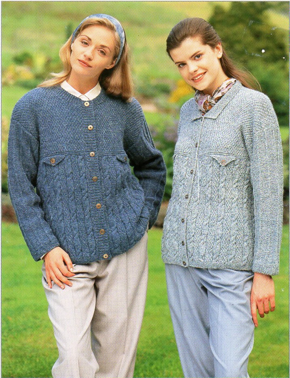 Ladies Cable Cardigan Knitting Pattern Pdf Womens Jacket With Collar 28 ...