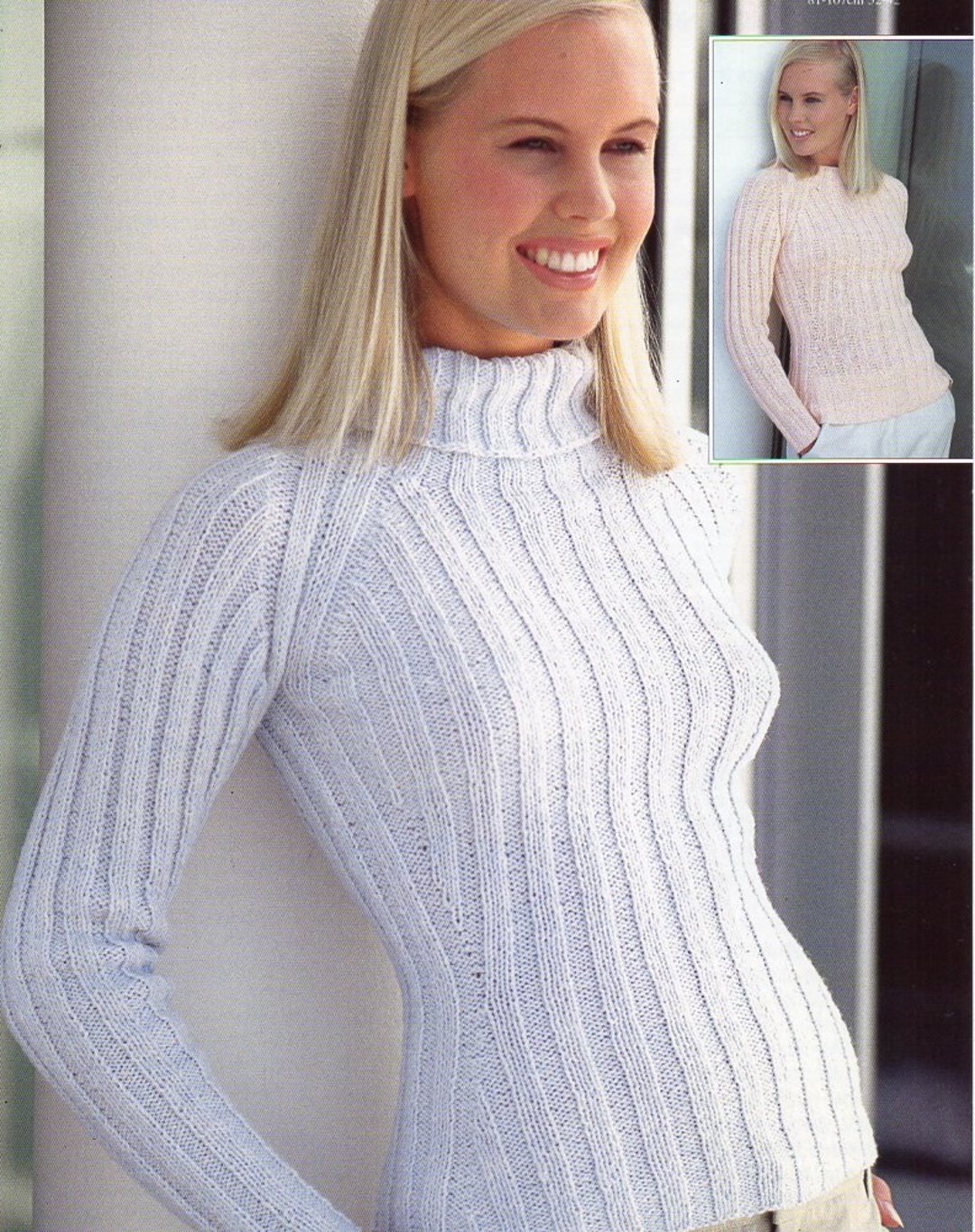 Womens Rib Sweater KNITTING PATTERN Pdf Ladies Fitted Jumper Round or ...