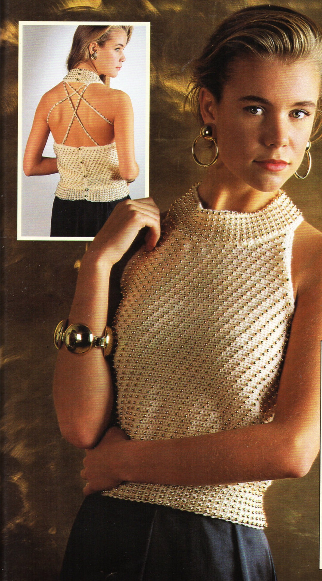 Womens Crochet Beaded Top Crochet Pattern Pdf Halter Neck Strappy Top ...