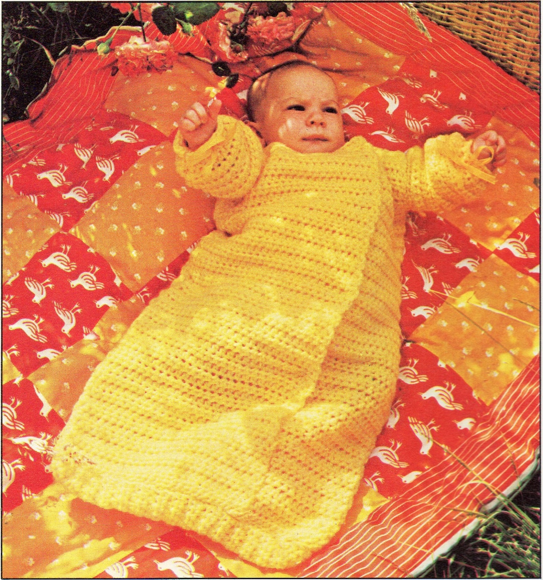 Vintage Baby Nest Crochet Pattern Pdf Baby Crochet Sleeping Bag Crochet ...