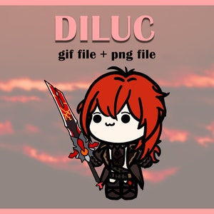 Chibi Animation - Genshin Impact - Diluc (gif and Png) - Etsy