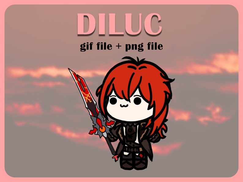 Chibi Animation - Genshin Impact - Diluc (gif and Png) - Etsy