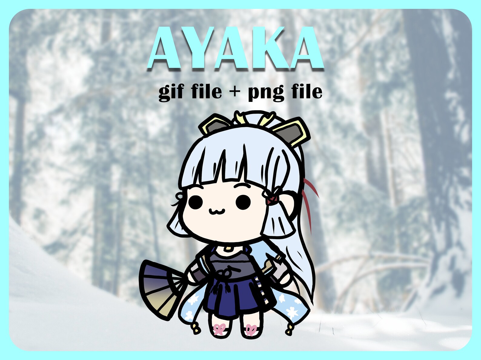 Chibi Animation Genshin Impact Ayaka gif and Png - Etsy