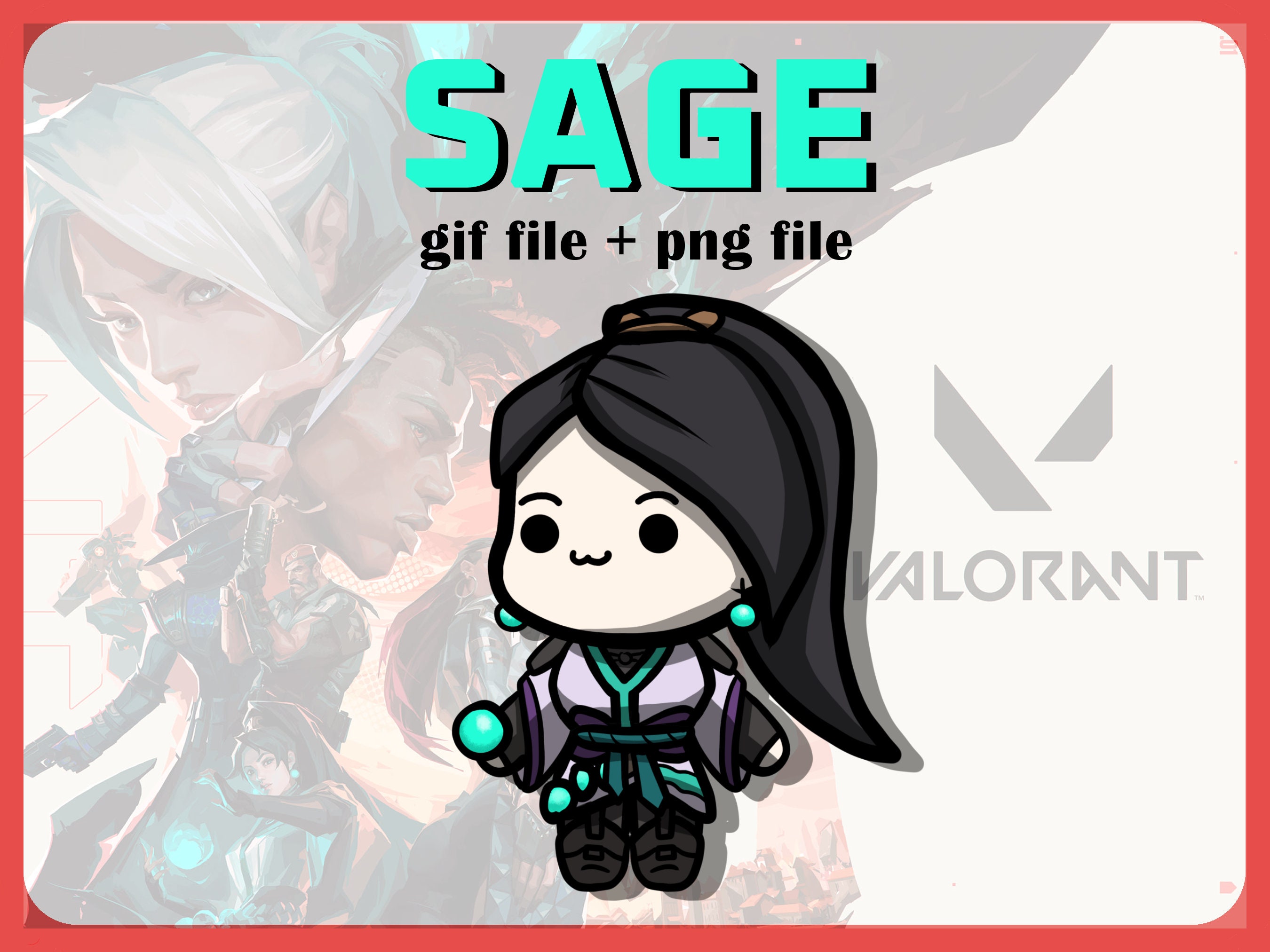 Chibi Animation Valorant Sage gif and TWO Png - Etsy