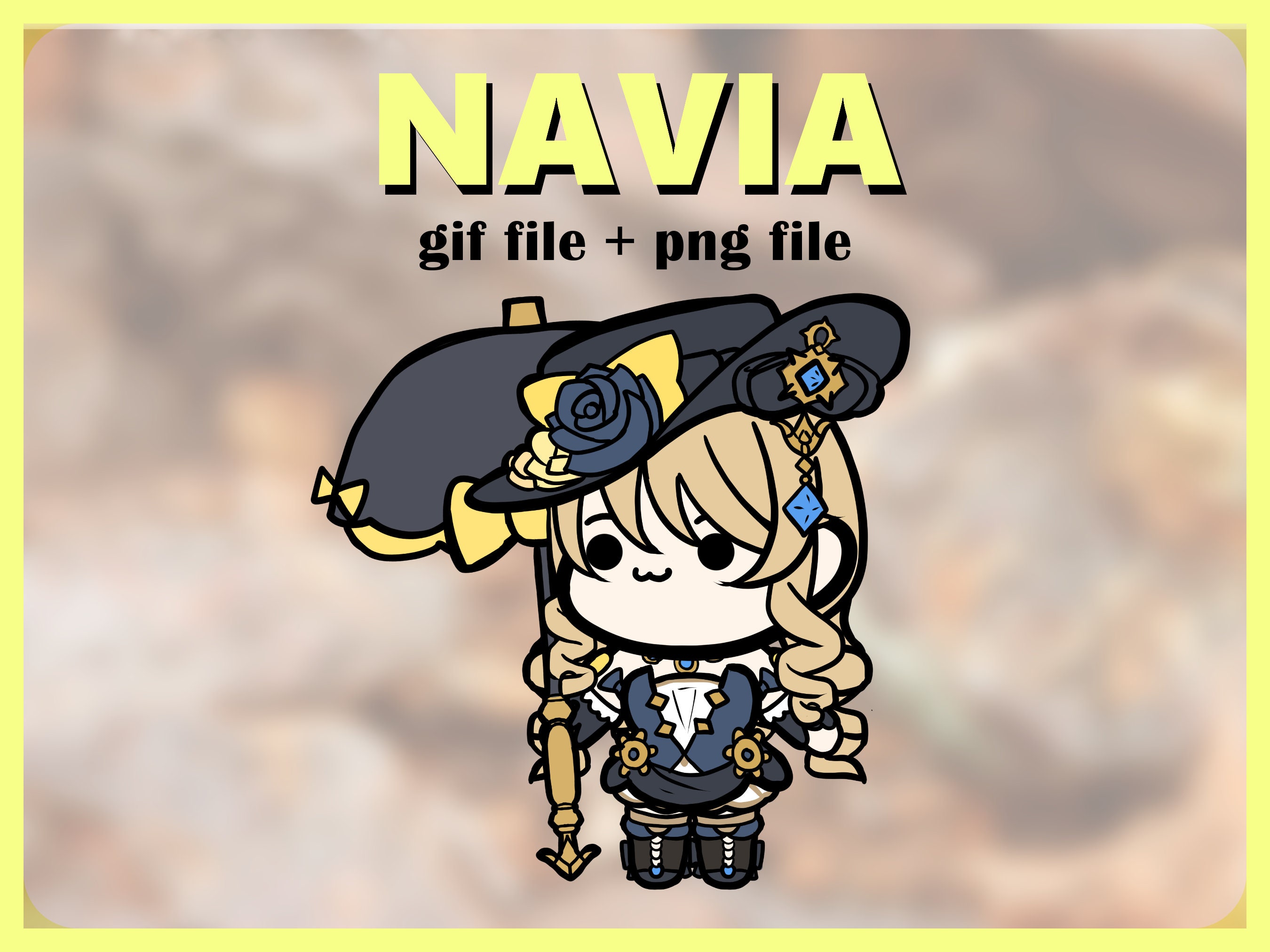 Chibi Animation - Genshin Impact - Navia (gif and Png) - Etsy