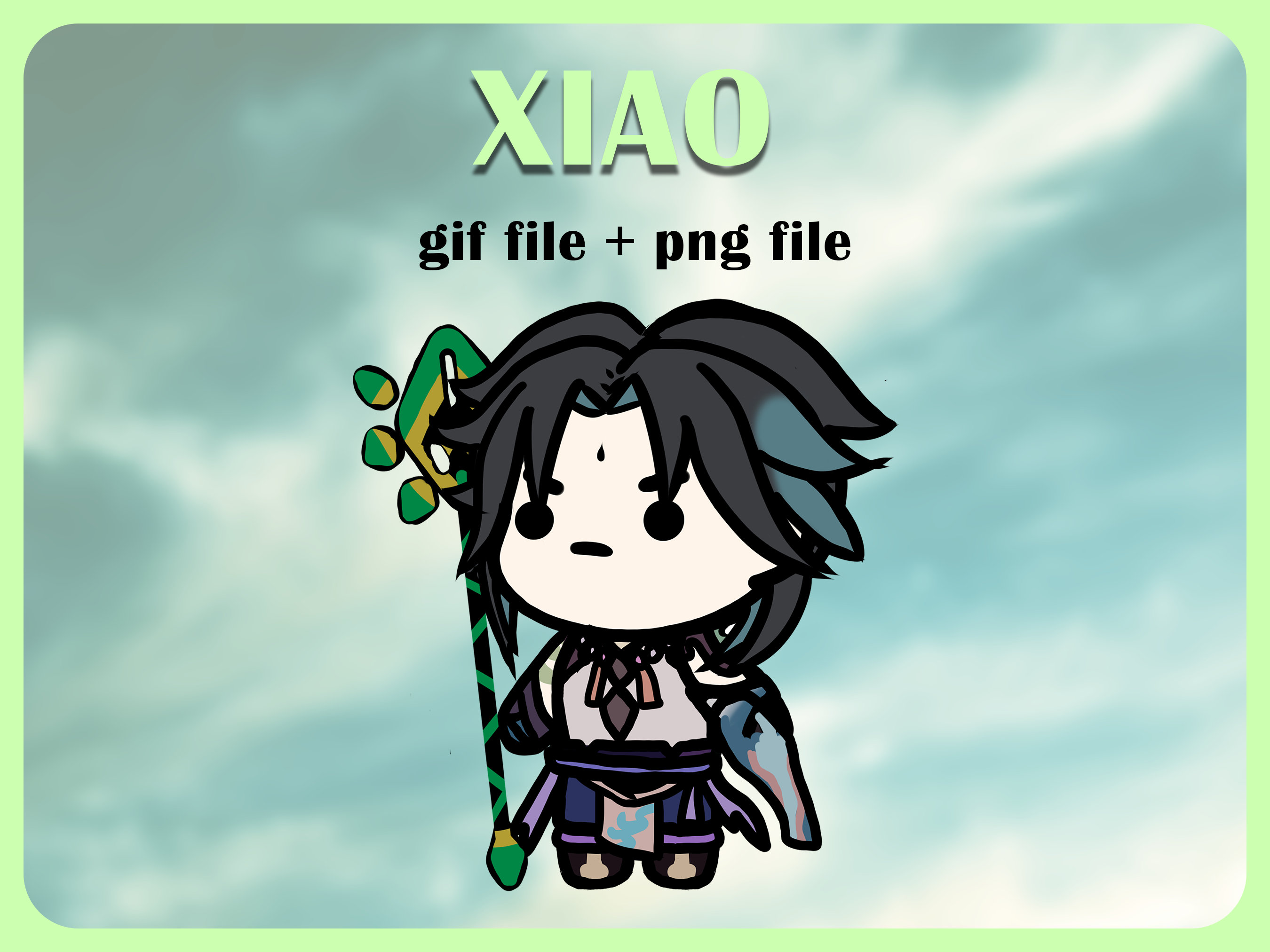 Chibi Animation - Genshin Impact - Xiao (gif and Png) - Etsy