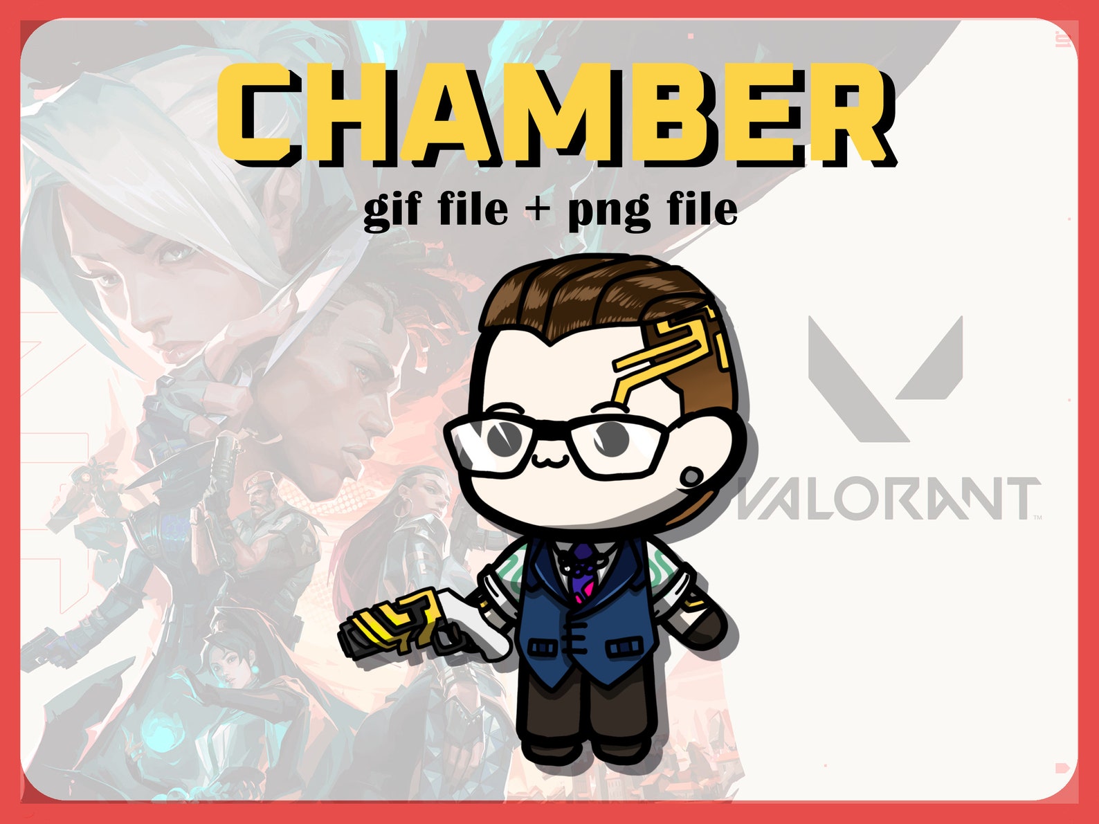 Chibi Animation - Valorant - Chamber (gif and Png) - Etsy