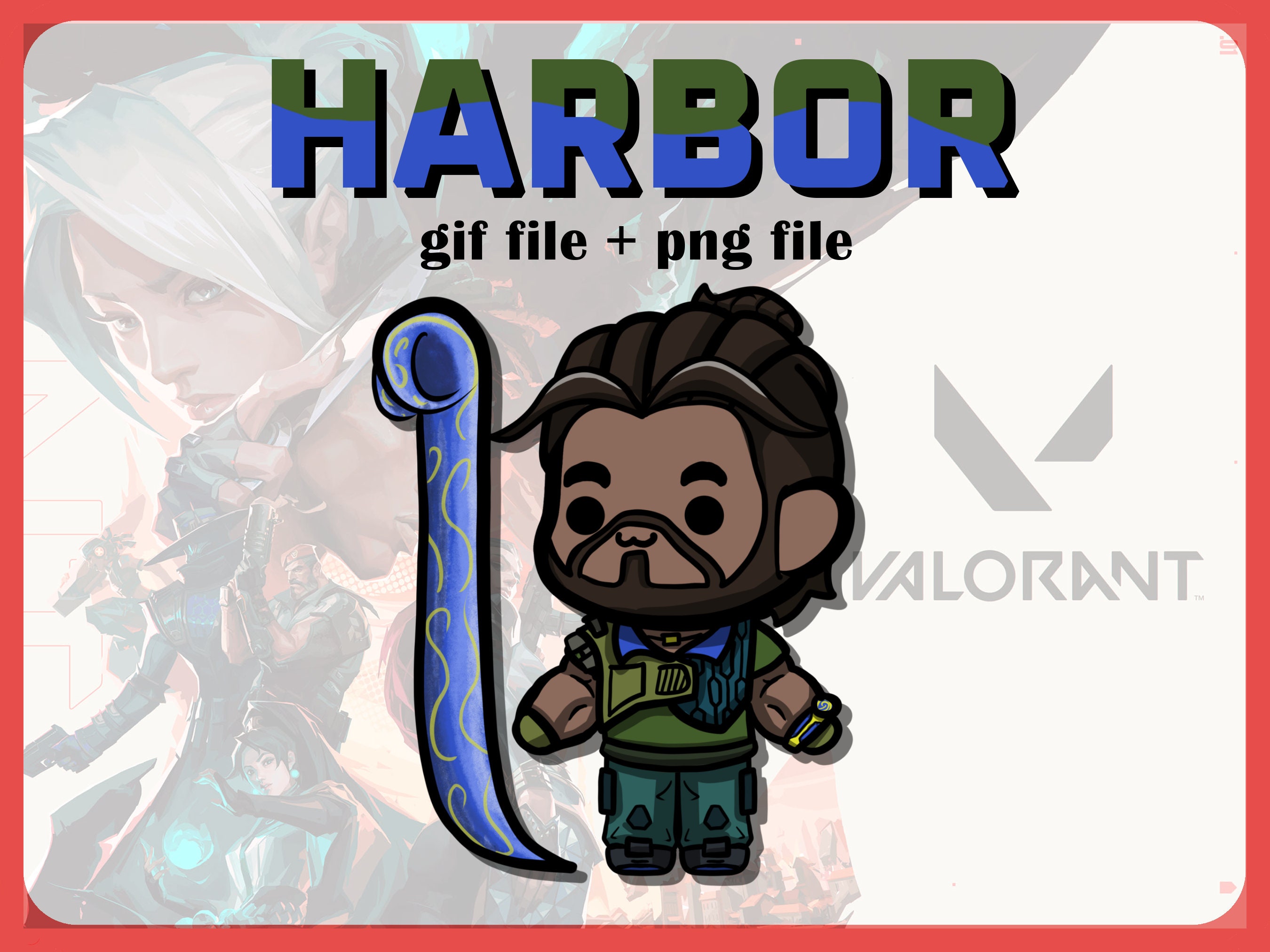 Chibi Animation - Valorant - Harbor (gif and Png) - Etsy