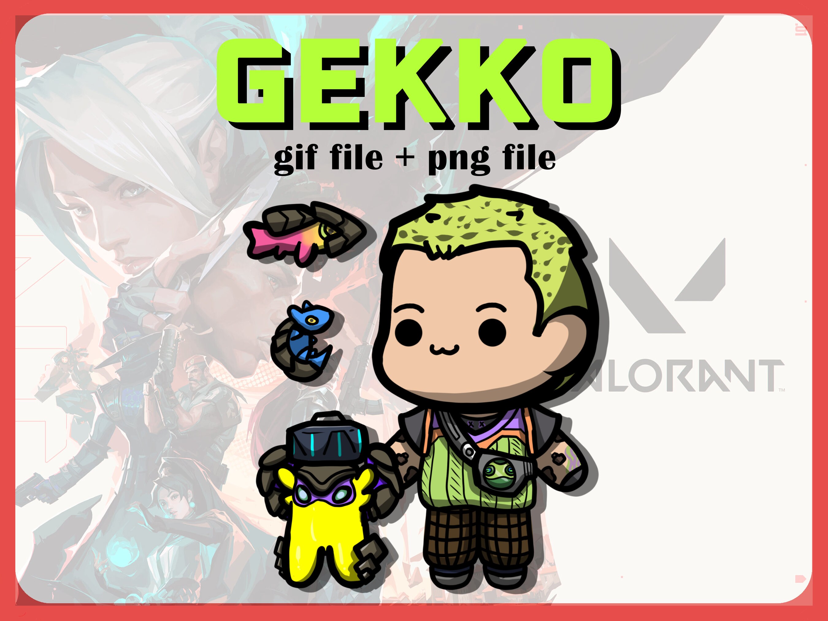 Chibi Animation - Valorant - Gekko (gif and Png) - Etsy