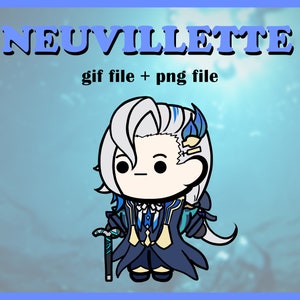 Chibi Animation - Genshin Impact - Neuvillette (gif and Png) - Etsy UK