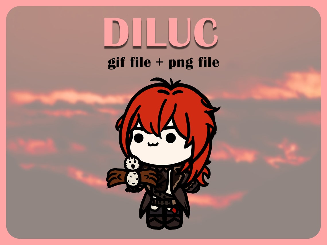 Chibi Animation Genshin Impact Diluc gif and Png - Etsy