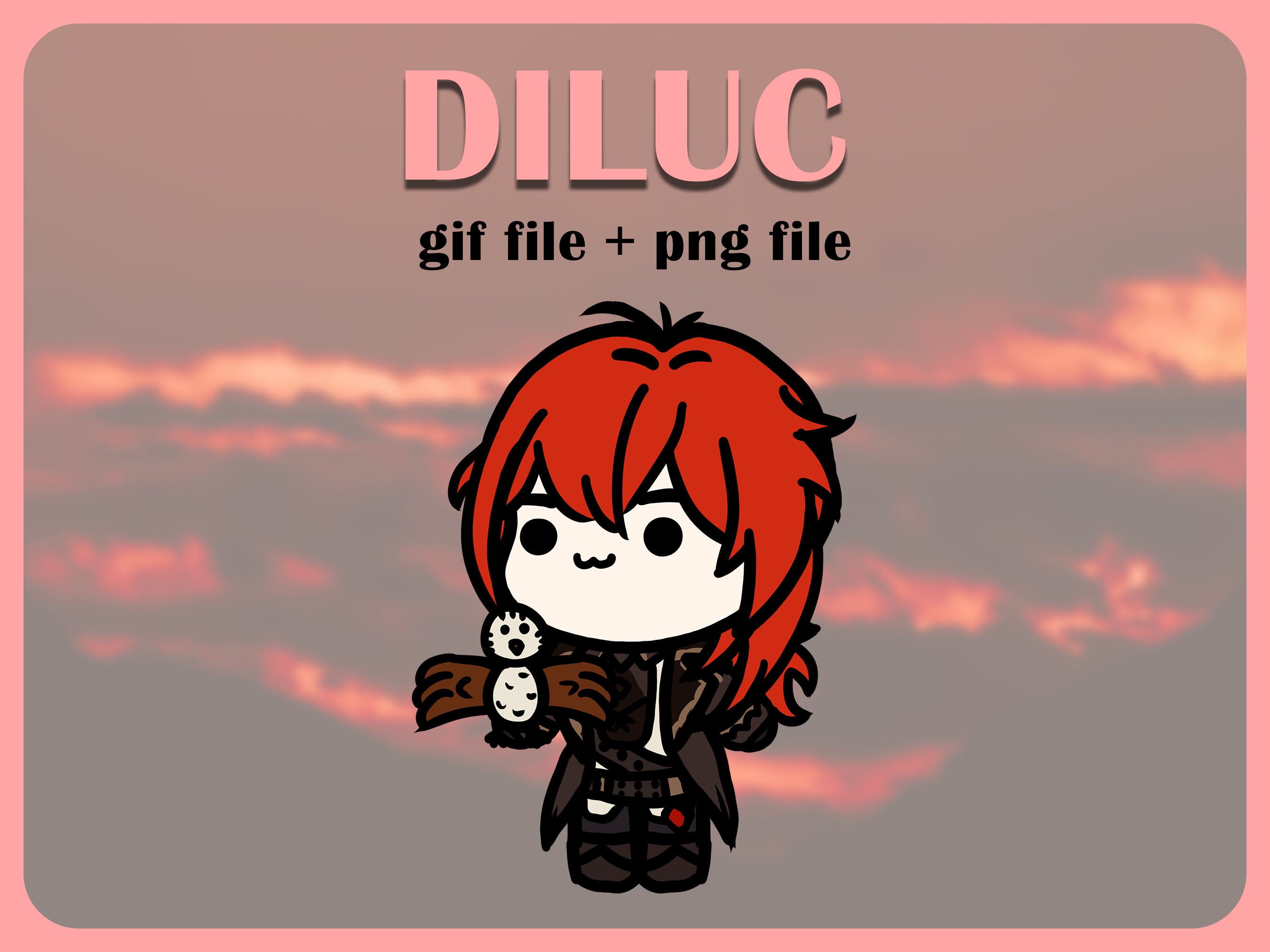 Chibi Animation Genshin Impact Diluc gif and Png - Etsy