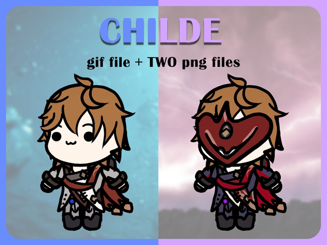 Chibi Animation - Genshin Impact - Childe (gif and 2 Png) - Etsy