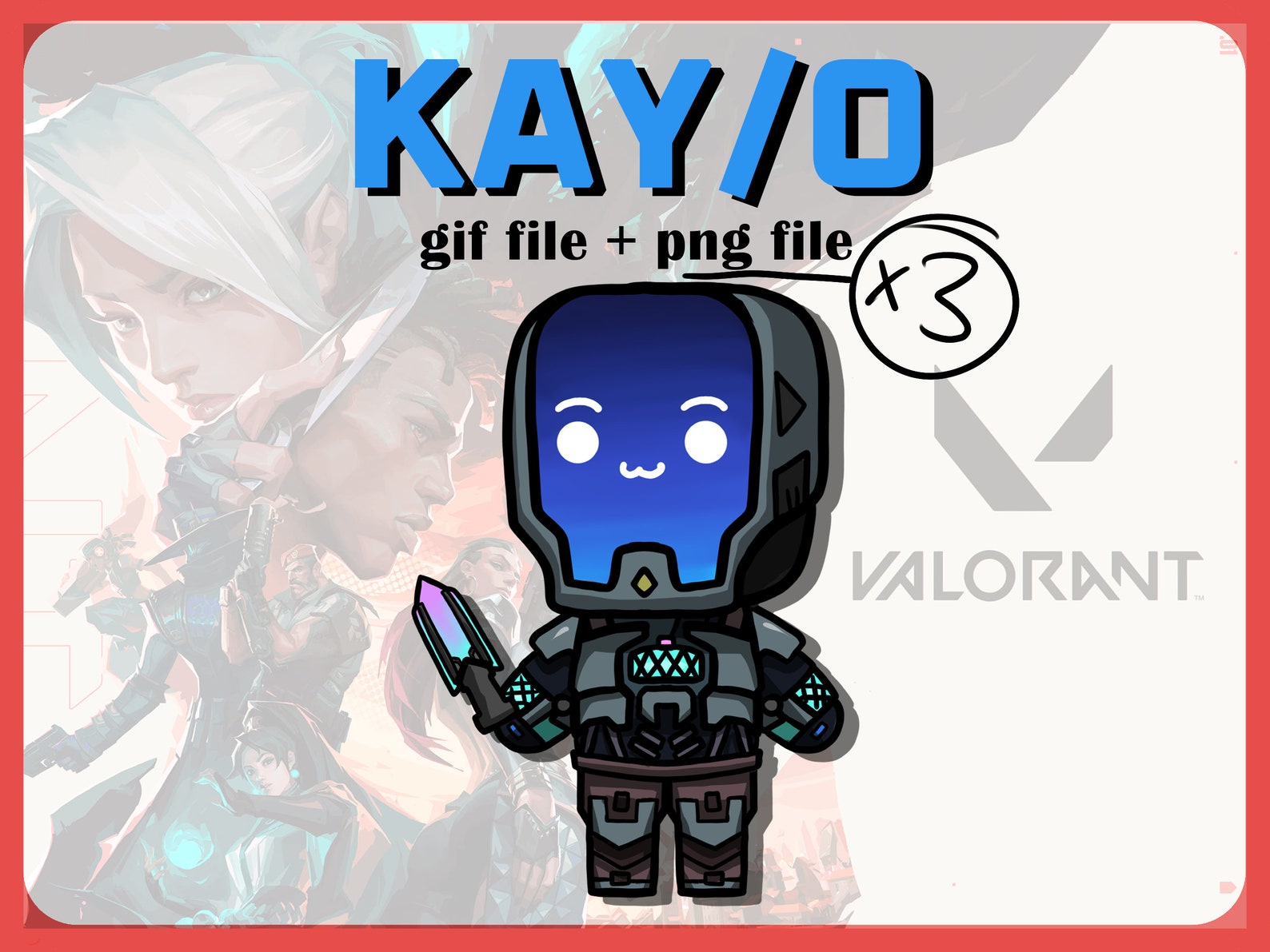 Chibi Animation - Valorant - Kay/o (gif and Png) - Etsy