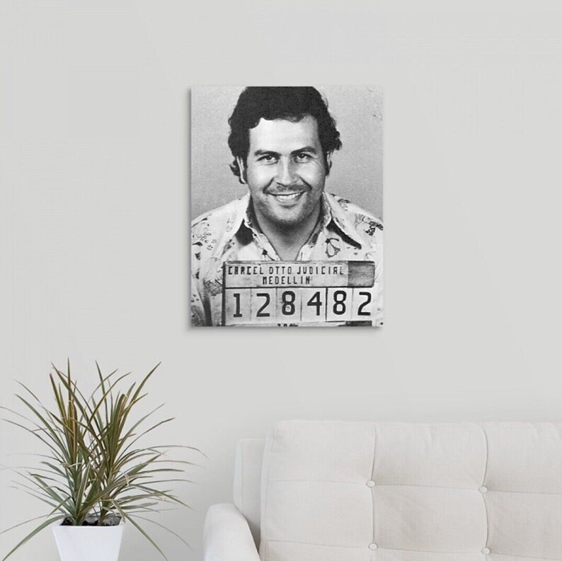 Pablo Escobar Mug Shot 16 X 20 Canvas Organized Crime Drug Lord Joe ...