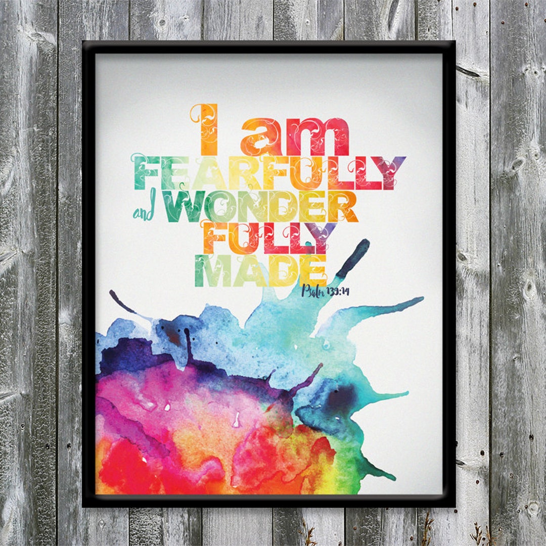Psalm 139:14 - Fearfully and Wonderfully Made - Nursery - Baby - Baby ...
