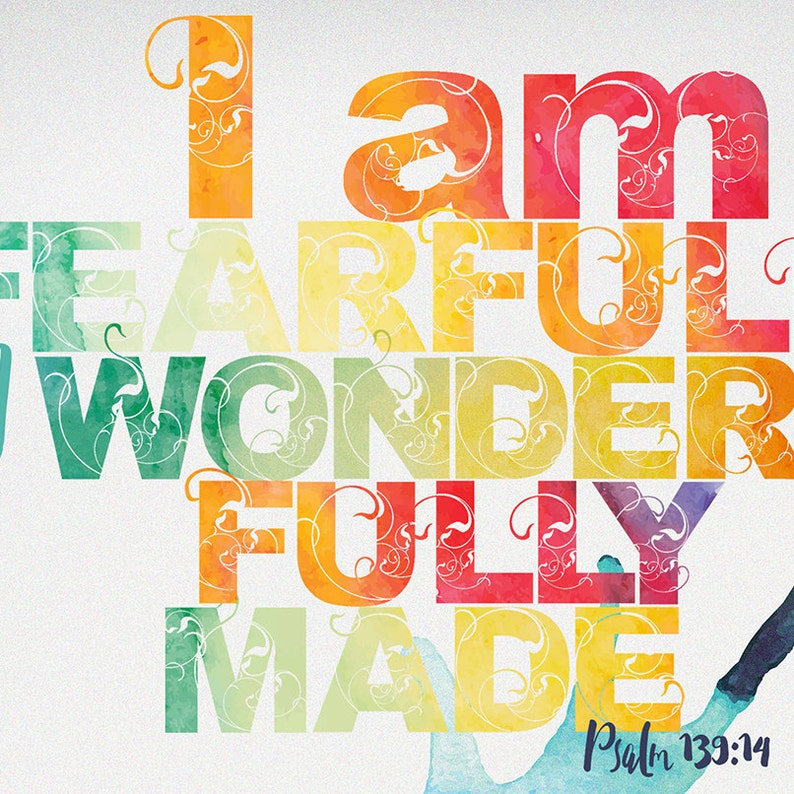 Psalm 139:14 - Fearfully and Wonderfully Made - Nursery - Baby - Baby ...