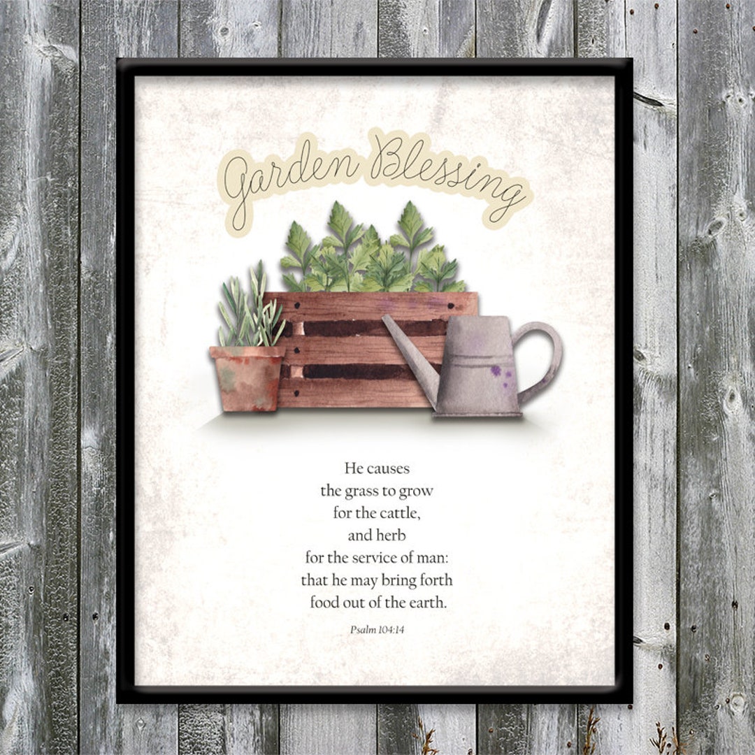 Psalm 104:14 - Garden Blessing - Cottage Core - Gardener Gift - Herbs ...