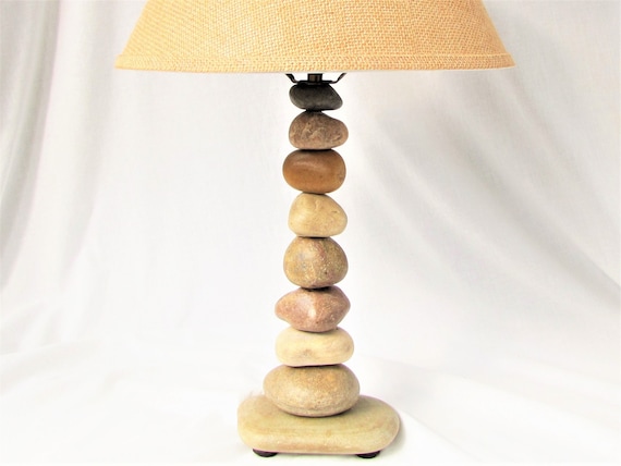 Rock Lamp large 24 Tall Stacked Stone Cairn Lamp - Etsy