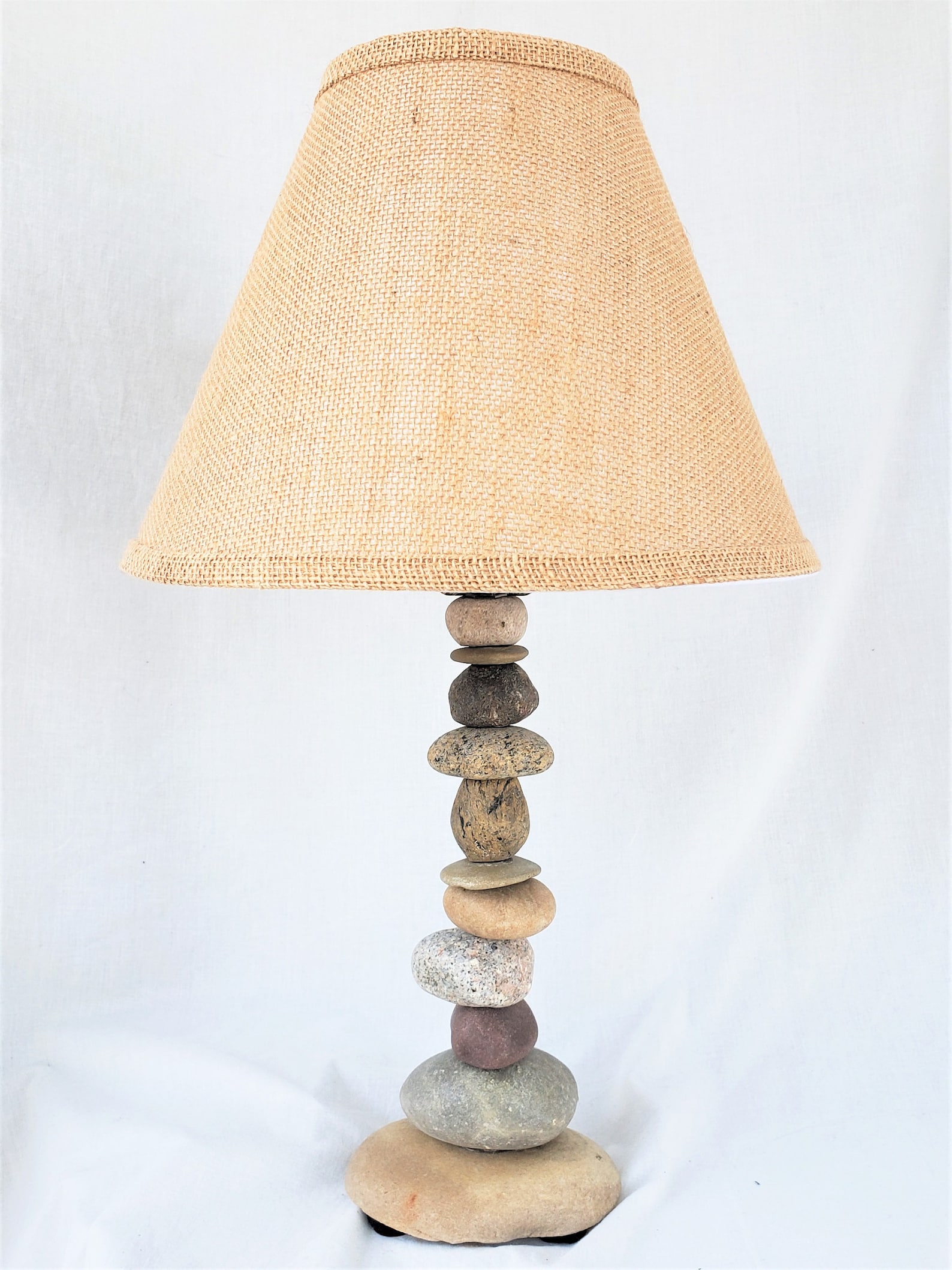 Rock Lamp (medium - 20" Tall), Asymmetrical Design, Offset Stones ...