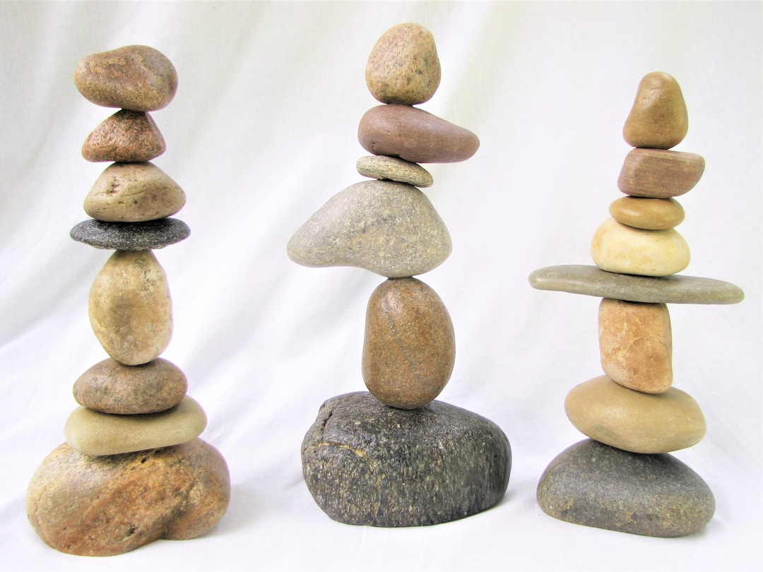 Stacked Stone Garden Cairn: Indoor/outdoor Rock Sculpture - Etsy