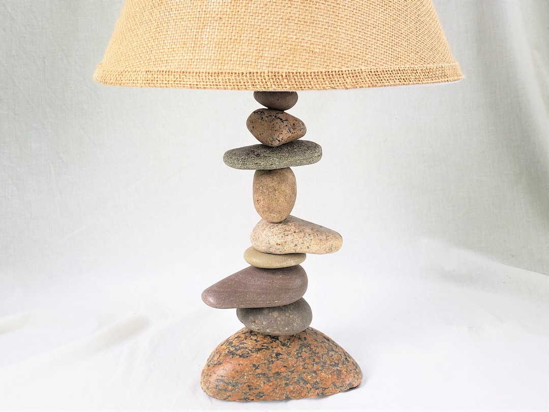 Rock Lamp (medium - 20" Tall), Asymmetrical Design, Offset Stones ...