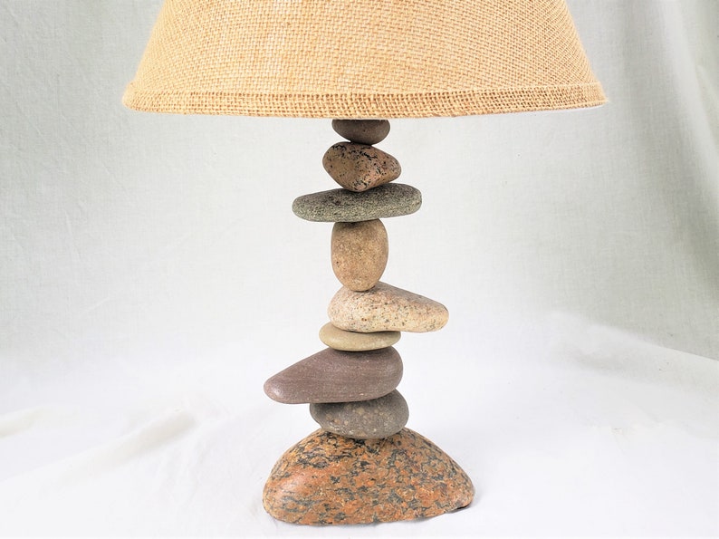 Rock Lamp (medium - 20" Tall), Asymmetrical Design, Offset Stones ...