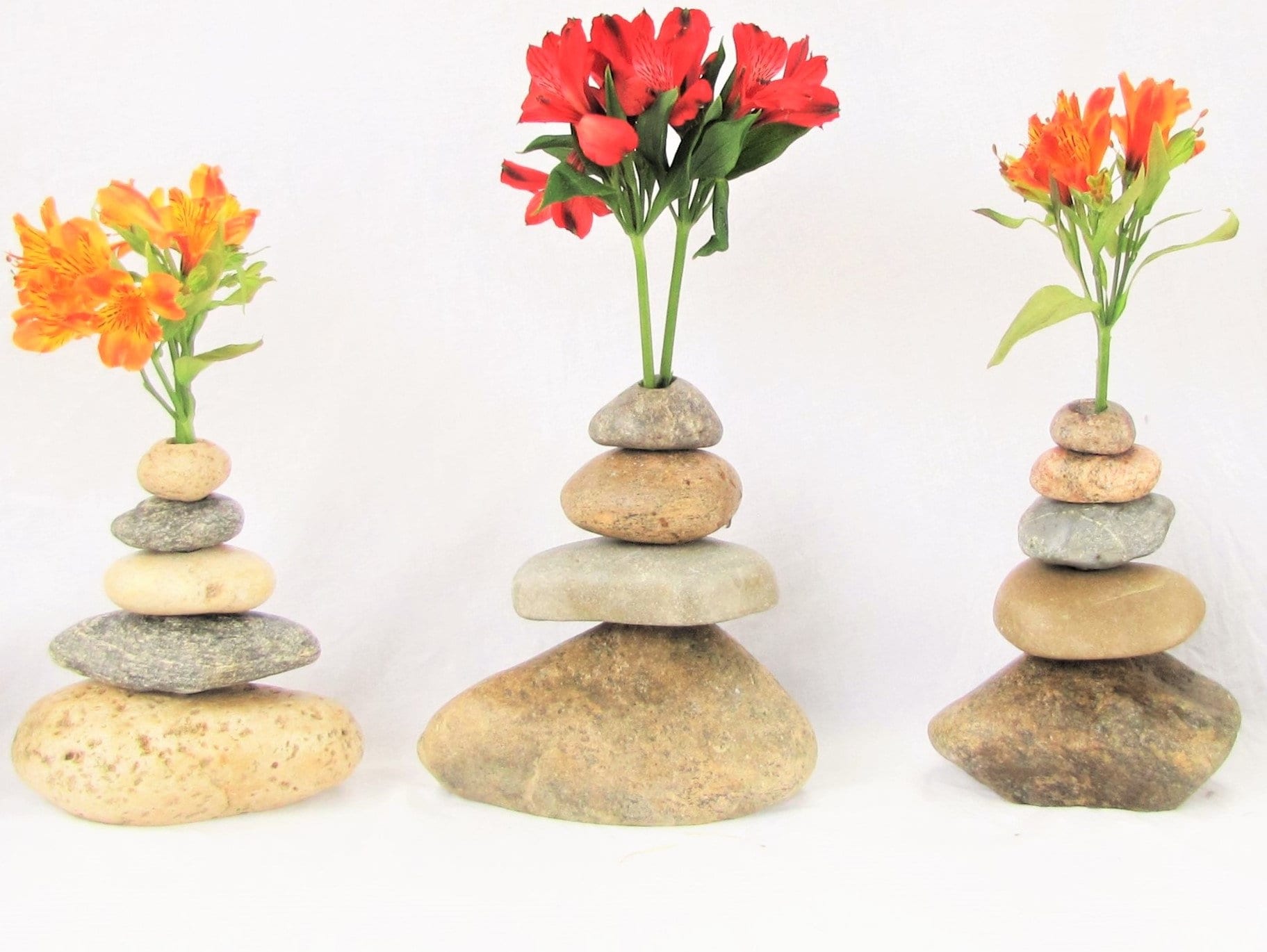 Vase Made of Stone Cairn or Stacked Rock Bud Vase Made With - Etsy UK